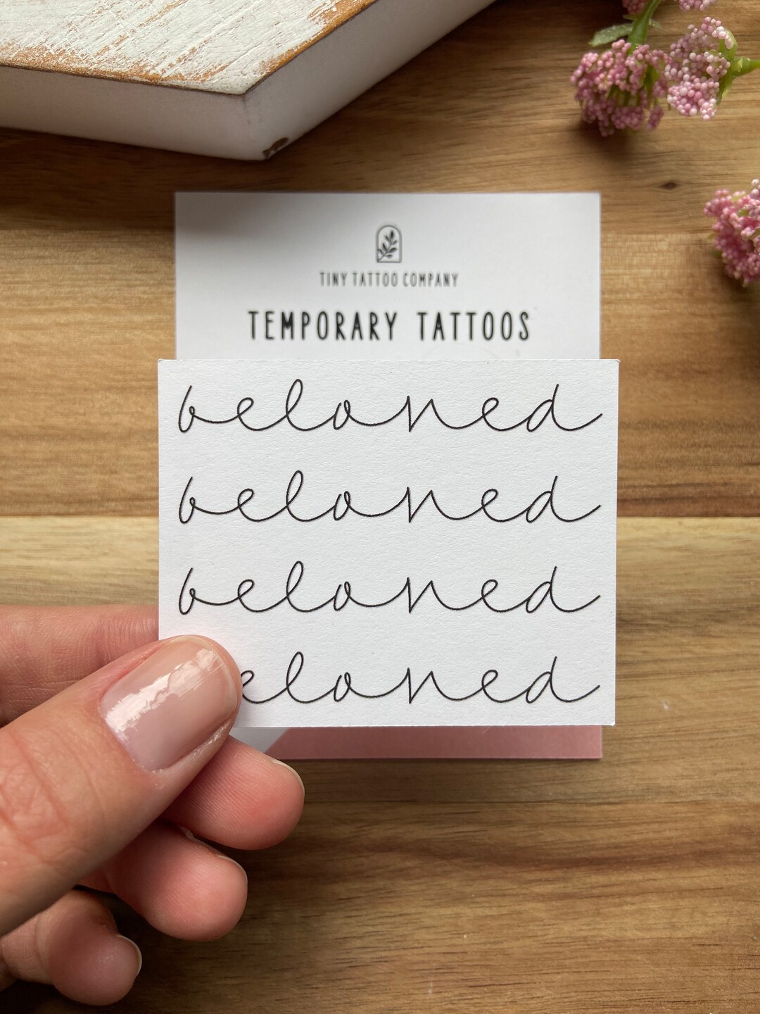 Beloved | Temporary Tattoo | Set of 4 | Cursive - Etsy