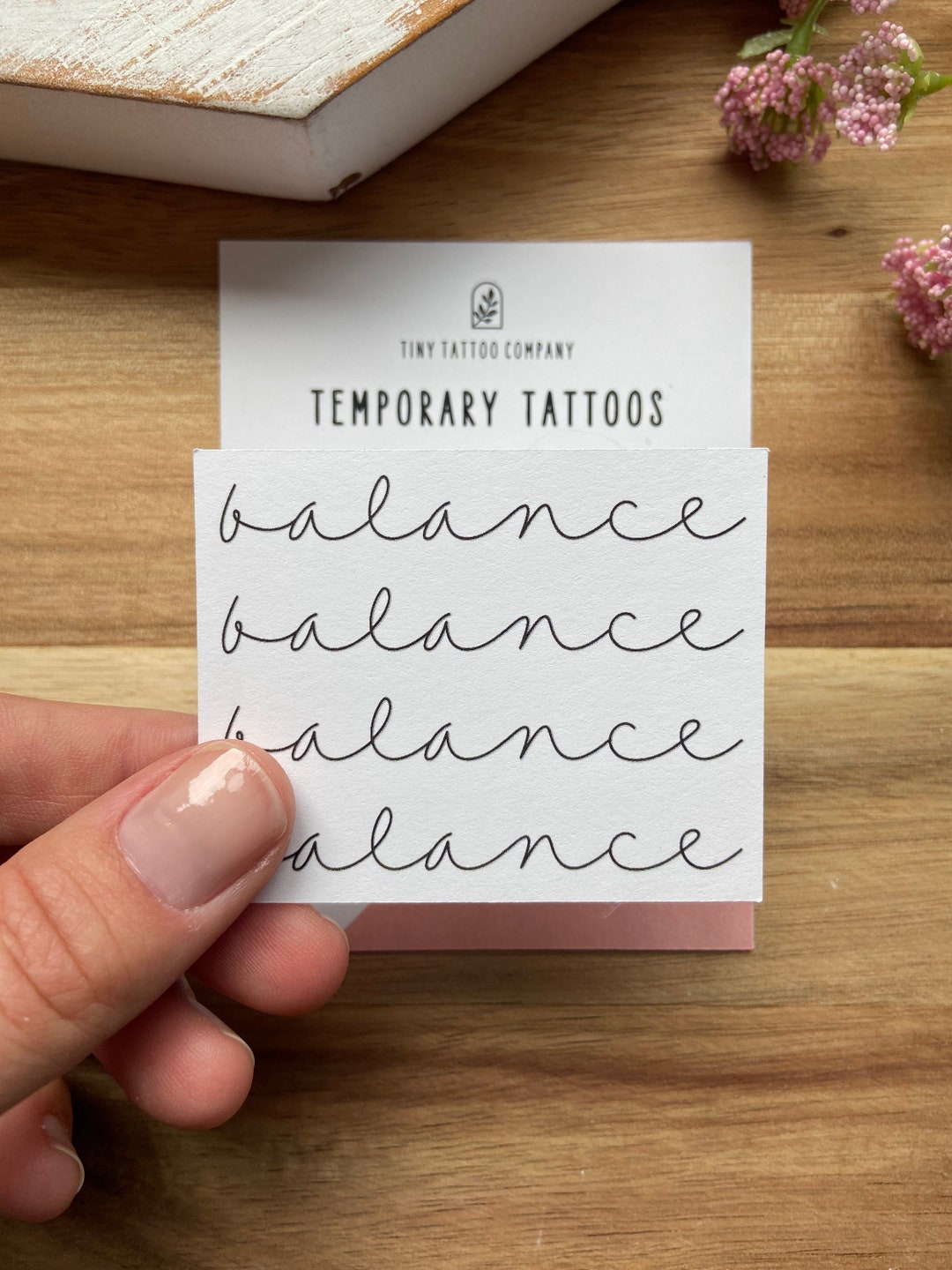 Balance | Temporary Tattoo | Set of 4 | Cursive - Etsy