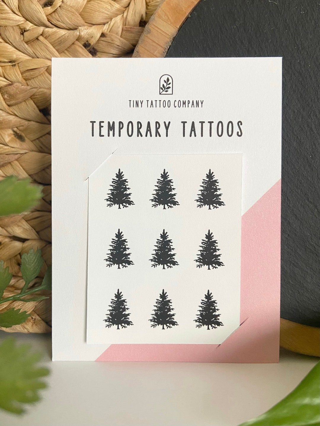 Pine Tree Temporary Tattoos | Set of 9 | Fake Tattoo | Dainty Tattoo ...