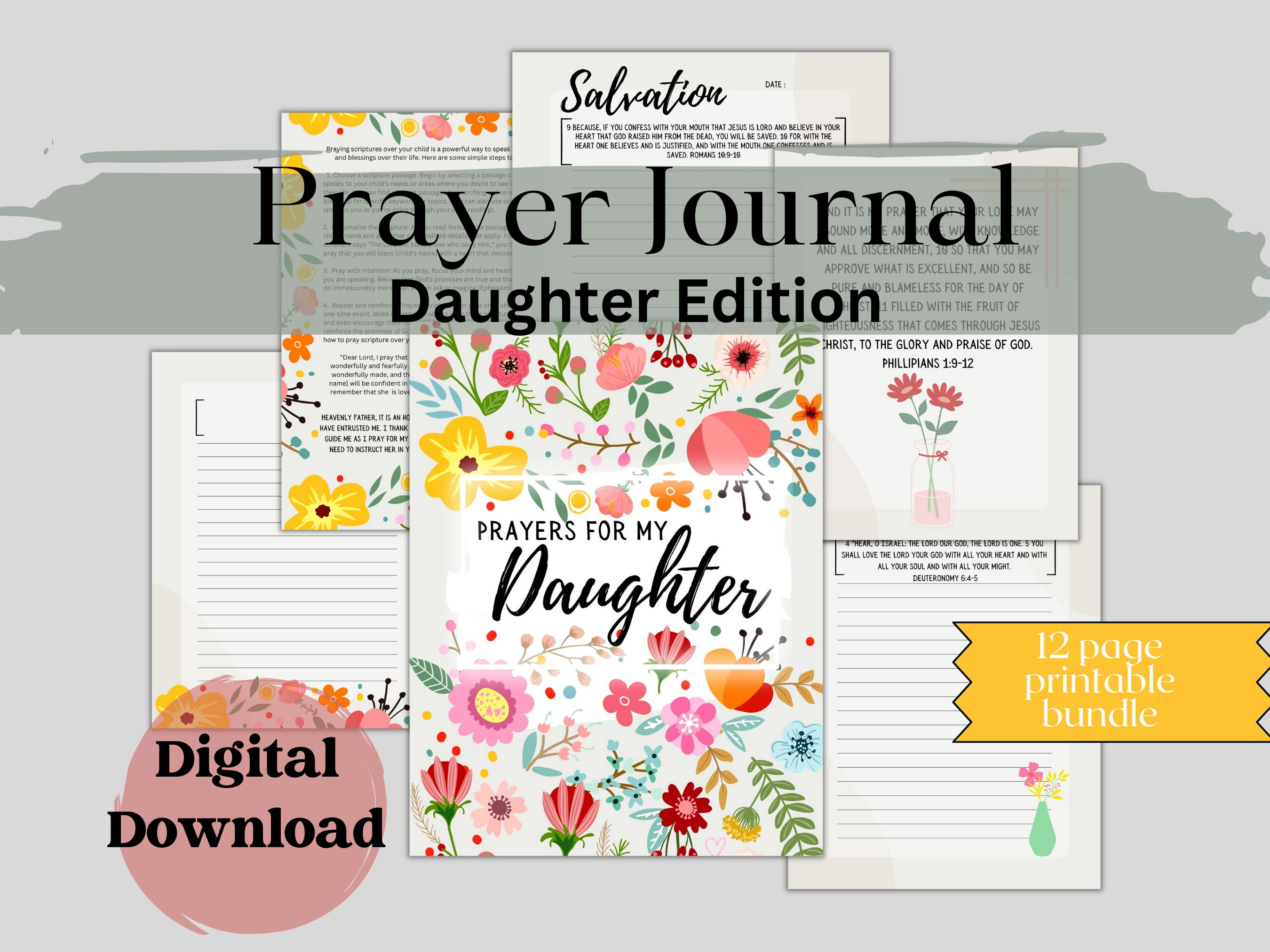Prayer Journal Daily Prayer Journal Scripture Prompt - Etsy