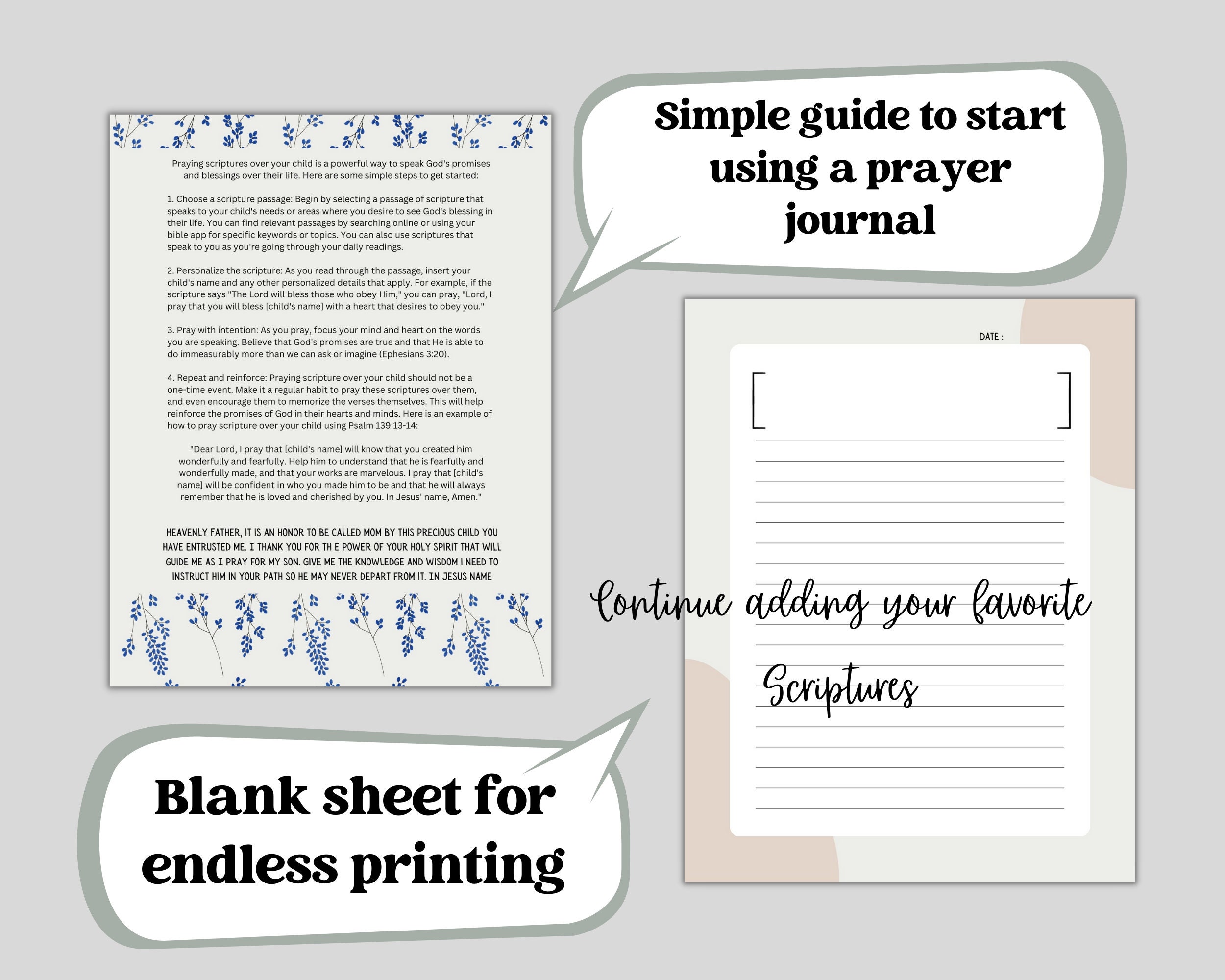Prayer Journal | Printable Journal | Digital Journal | Faith Journal ...