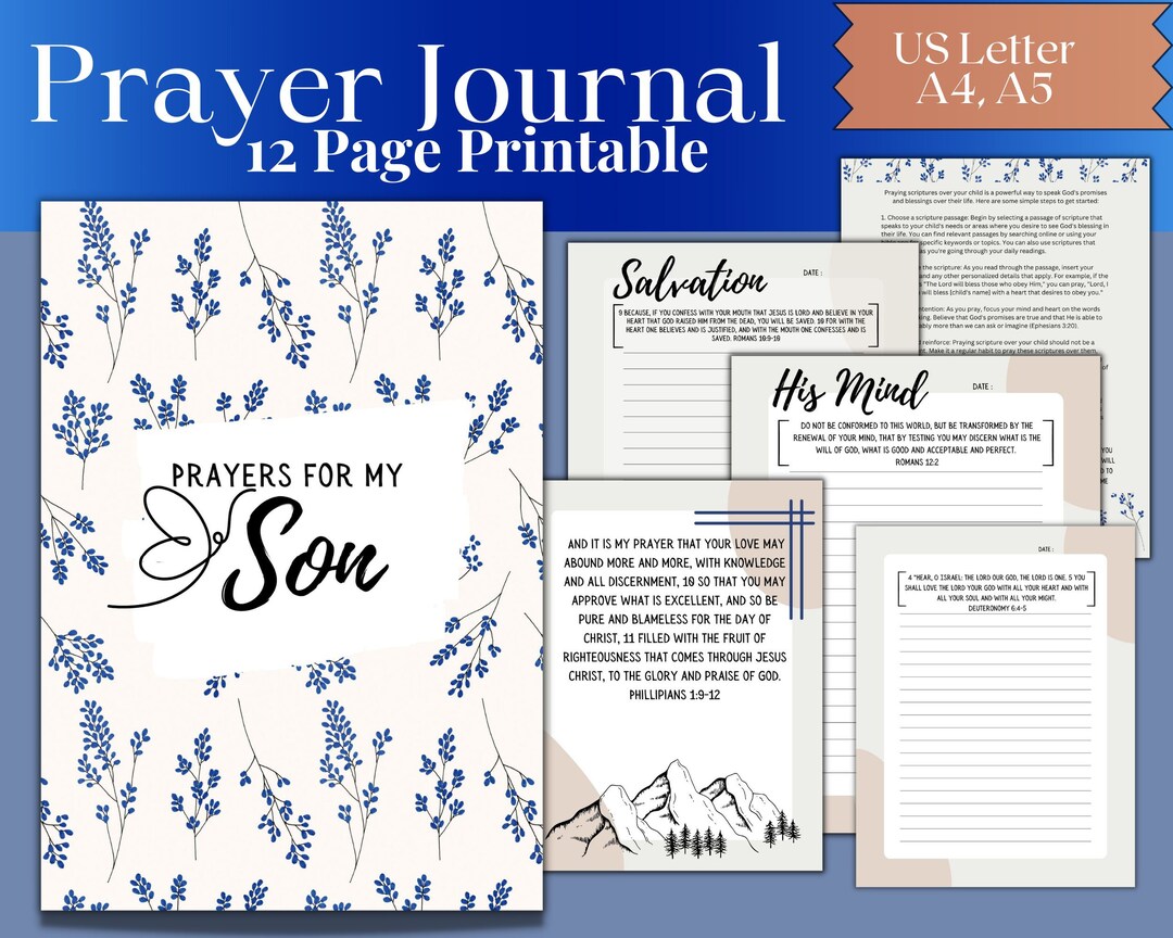 Prayer Journal | Printable Journal | Digital Journal | Faith Journal ...