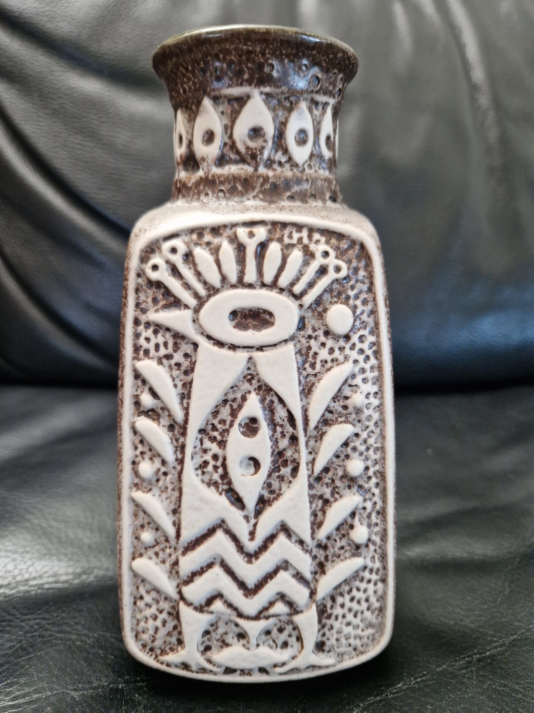 20cm Fat Lava Art Vase Bay-keramik, Model 96 / 20. Inca Style Ceramic ...