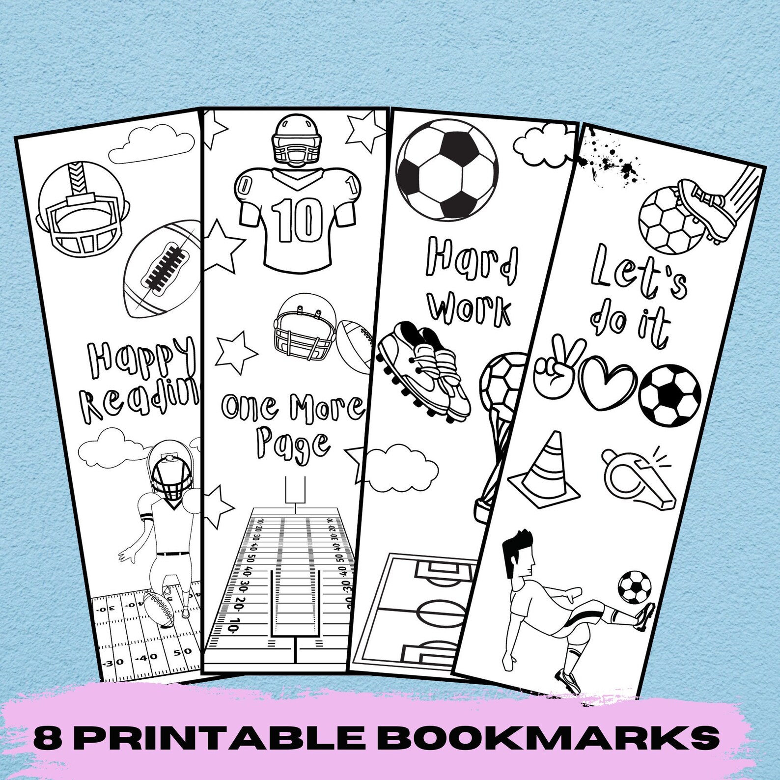 Printable Coloring Bookmarks 8 Bookmarks Color Your Own Bookmarks ...