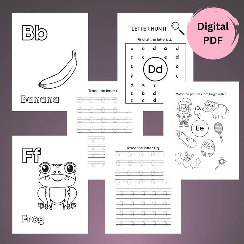 Alphabet Worksheets Later Tracing Workbook Uppercase - Etsy
