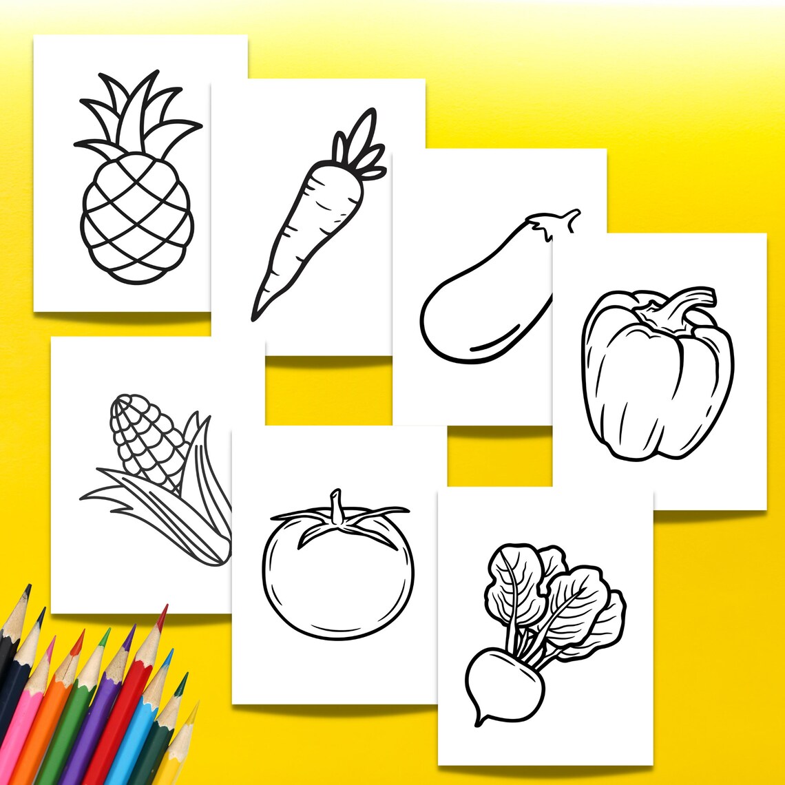 Coloring Pages for Kids | Fruits and Vegetables Coloring Pages ...