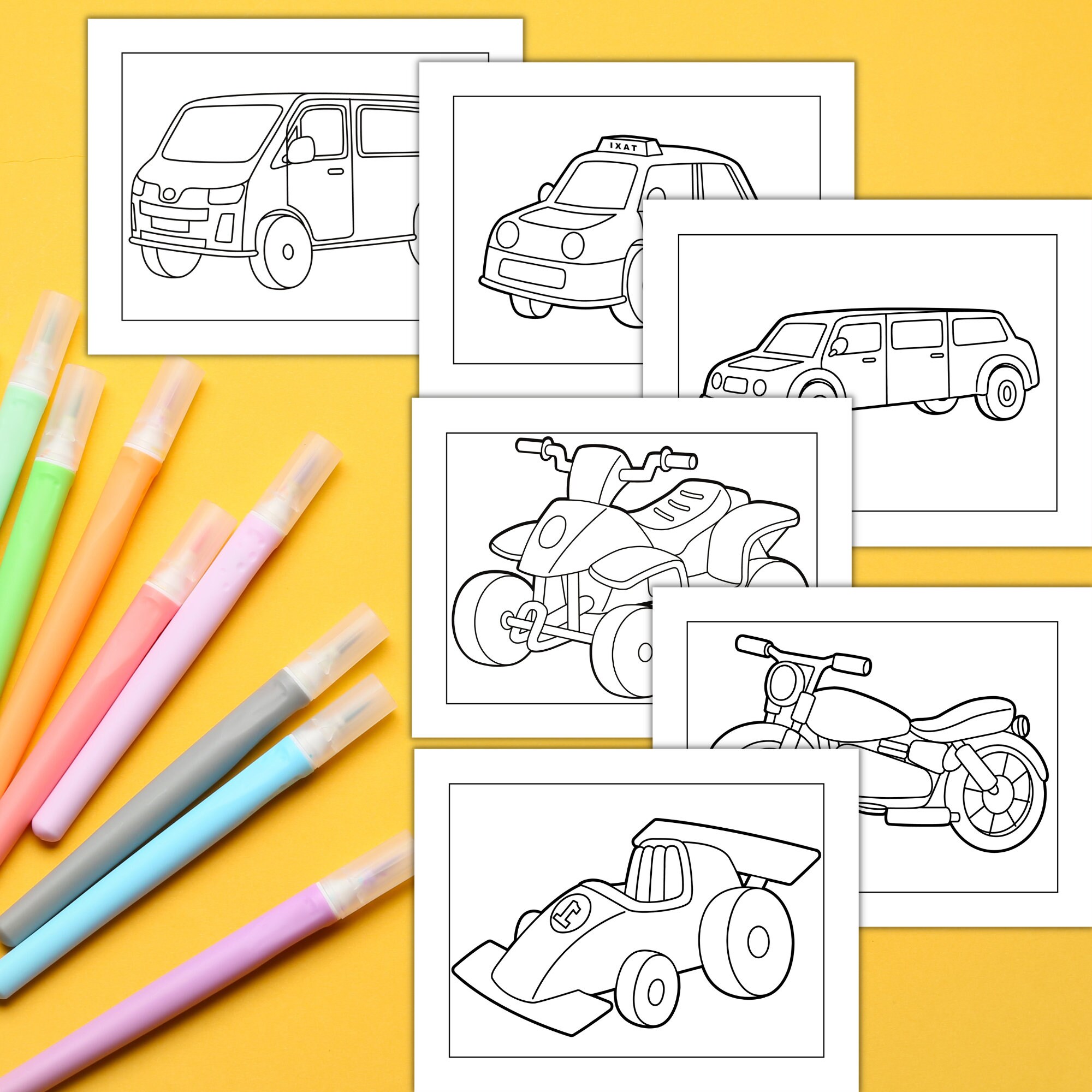 Transportation Coloring Pages | Vehicle Coloring Pages | Air, Land ...