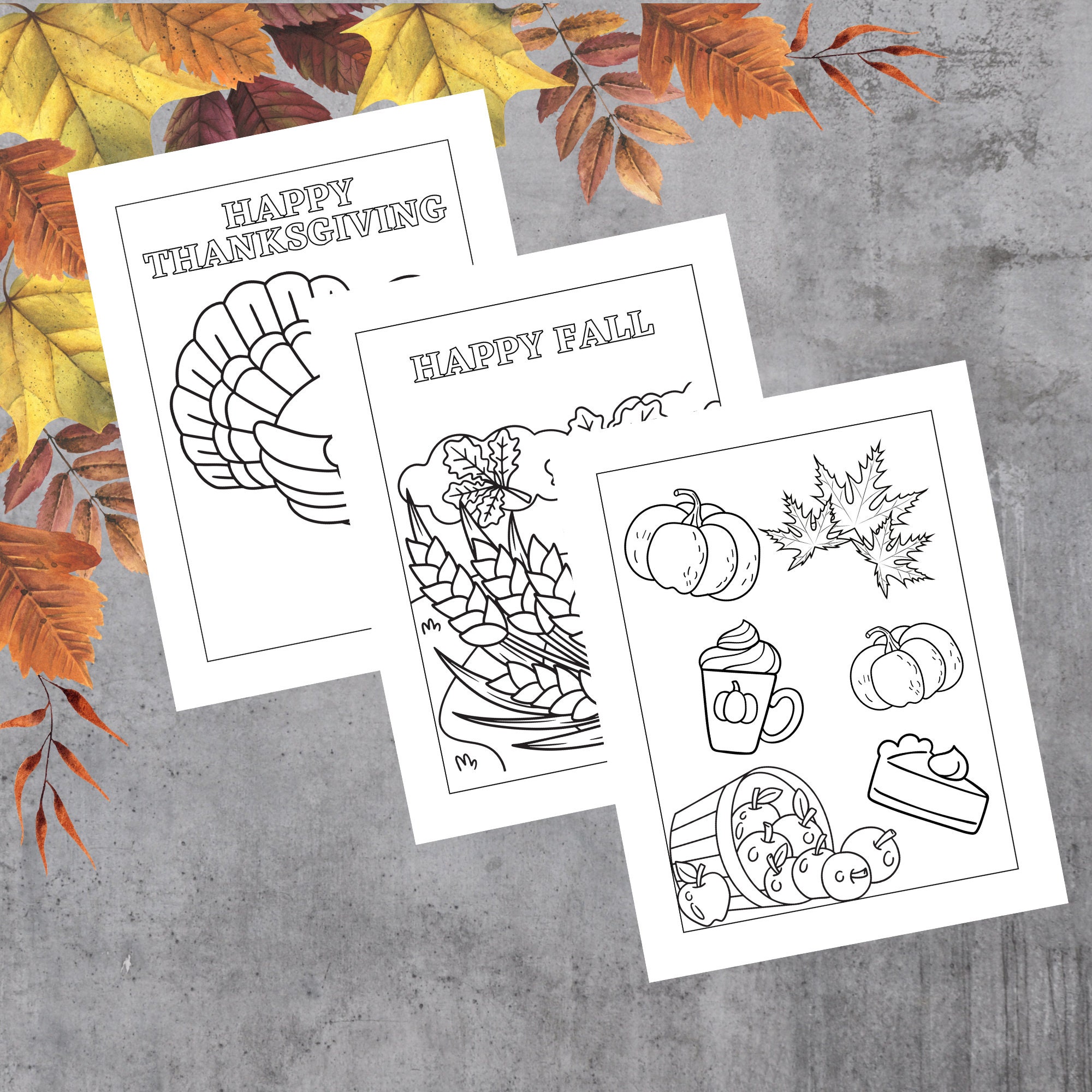 15 Thanksgiving Coloring Pages Printable Fall Thanksgiving Coloring ...
