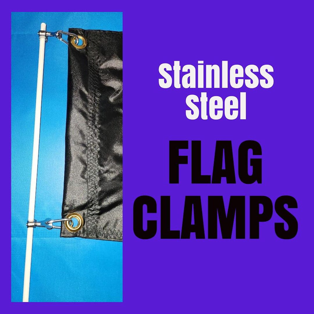 Stainless Steel Flag Clips for Poles: Adjustable Set of 2 - Etsy