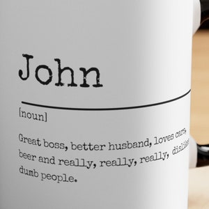 Personalized Name Definition Coffee Mug, Personalize Name Mug With Custom Definition, Custom ...