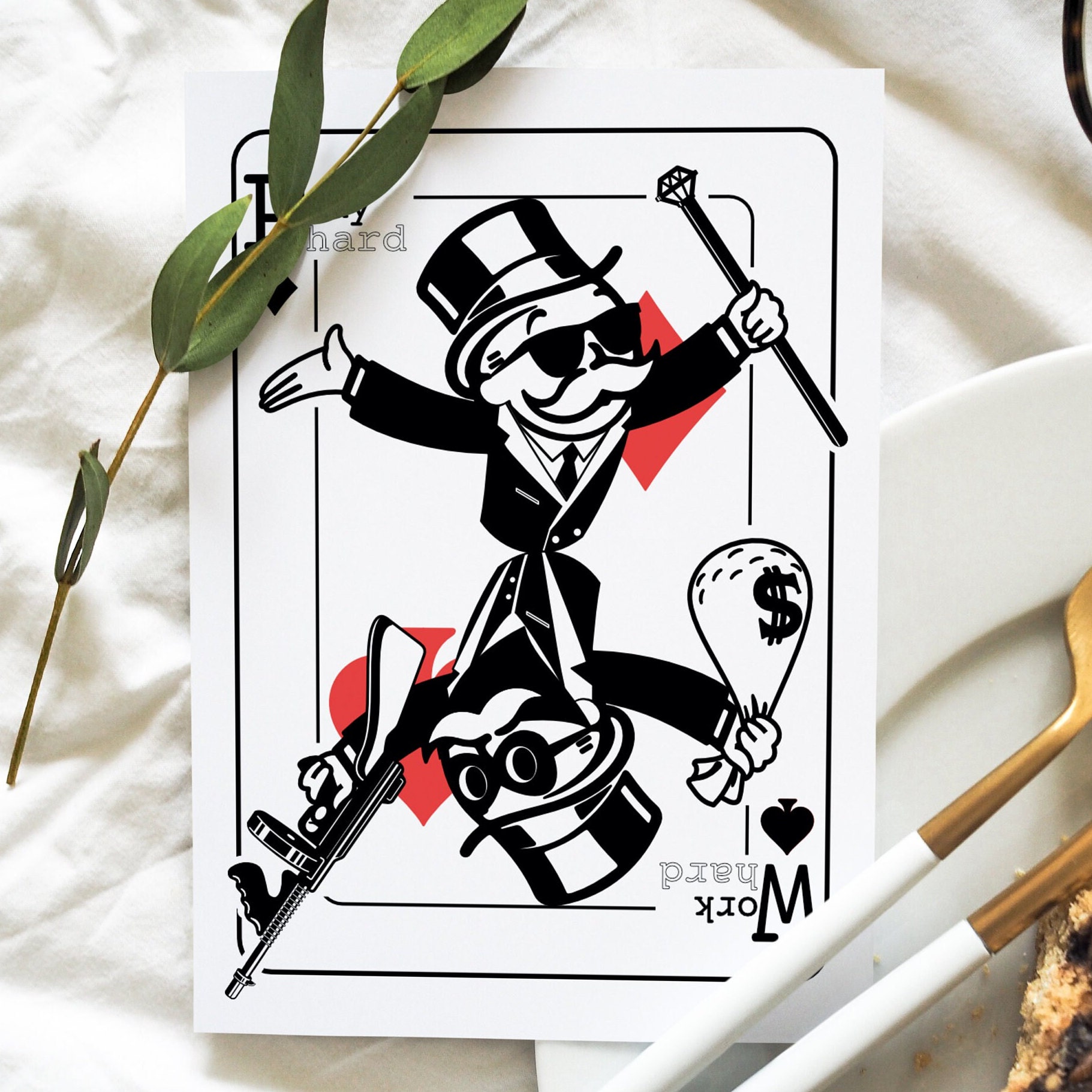 Monopoly Man, Work Hard - Play Hard, Monopoly Board Game Design ...