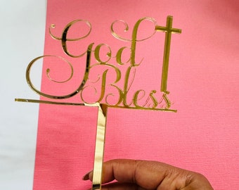 Happy Christening Cross Cake Topper SVG Baptism Cake Topper Digital ...