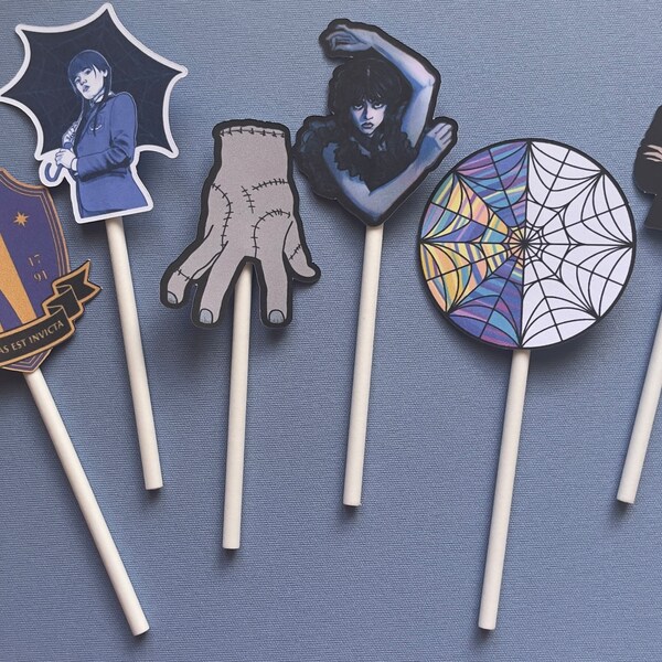 Wednesday Addams Cupcake Toppers - Etsy