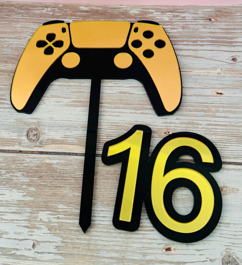 Custom Playstation Acrylic Cake Topper- Gamer Birthday Party Decor- PS4 ...