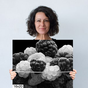 Berry Good Black and White Canvas Print Glossy Living Room Bedroom ...