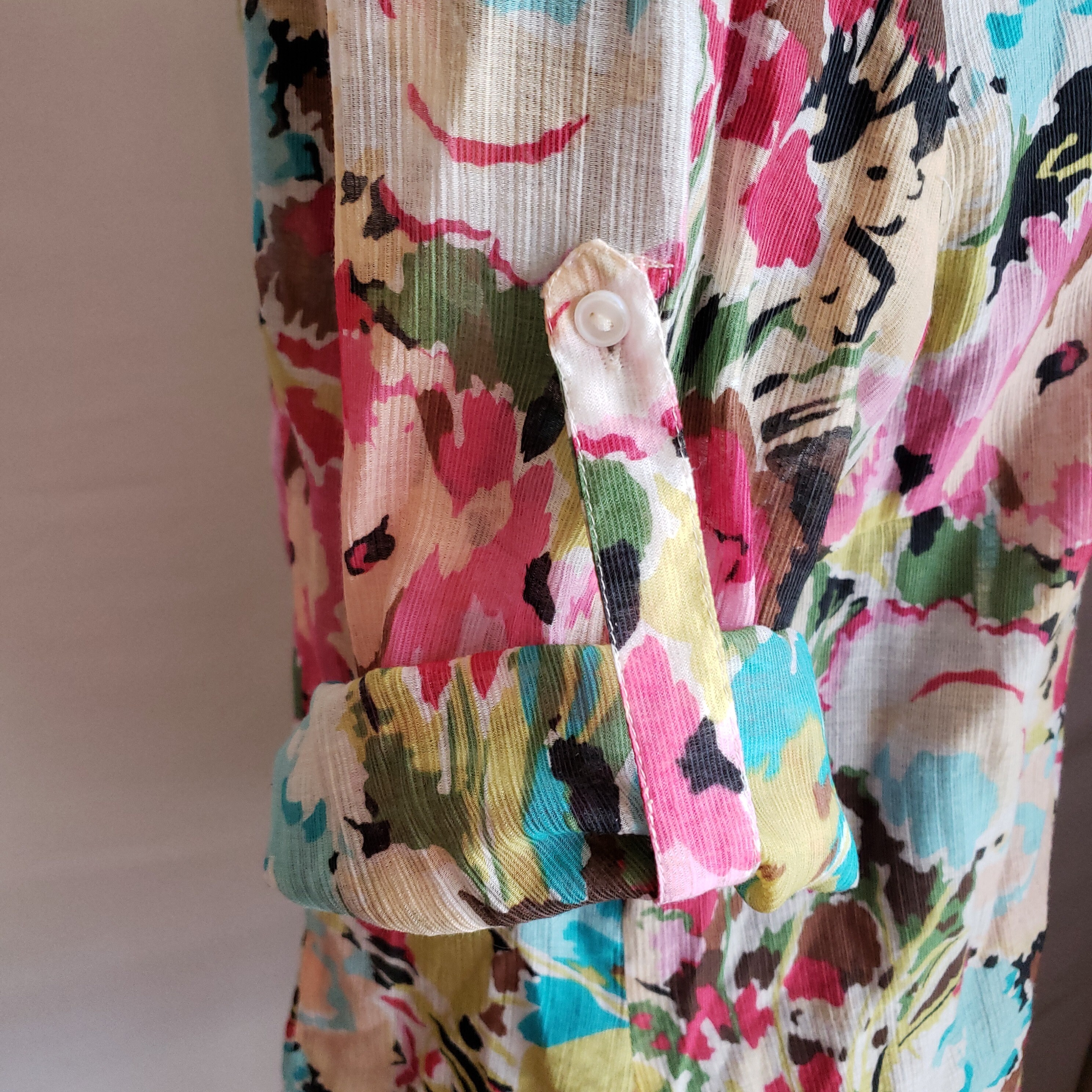 Peck & Peck Weekend Vintage 3/4 Sleeve Multi-colored Abstract Print ...