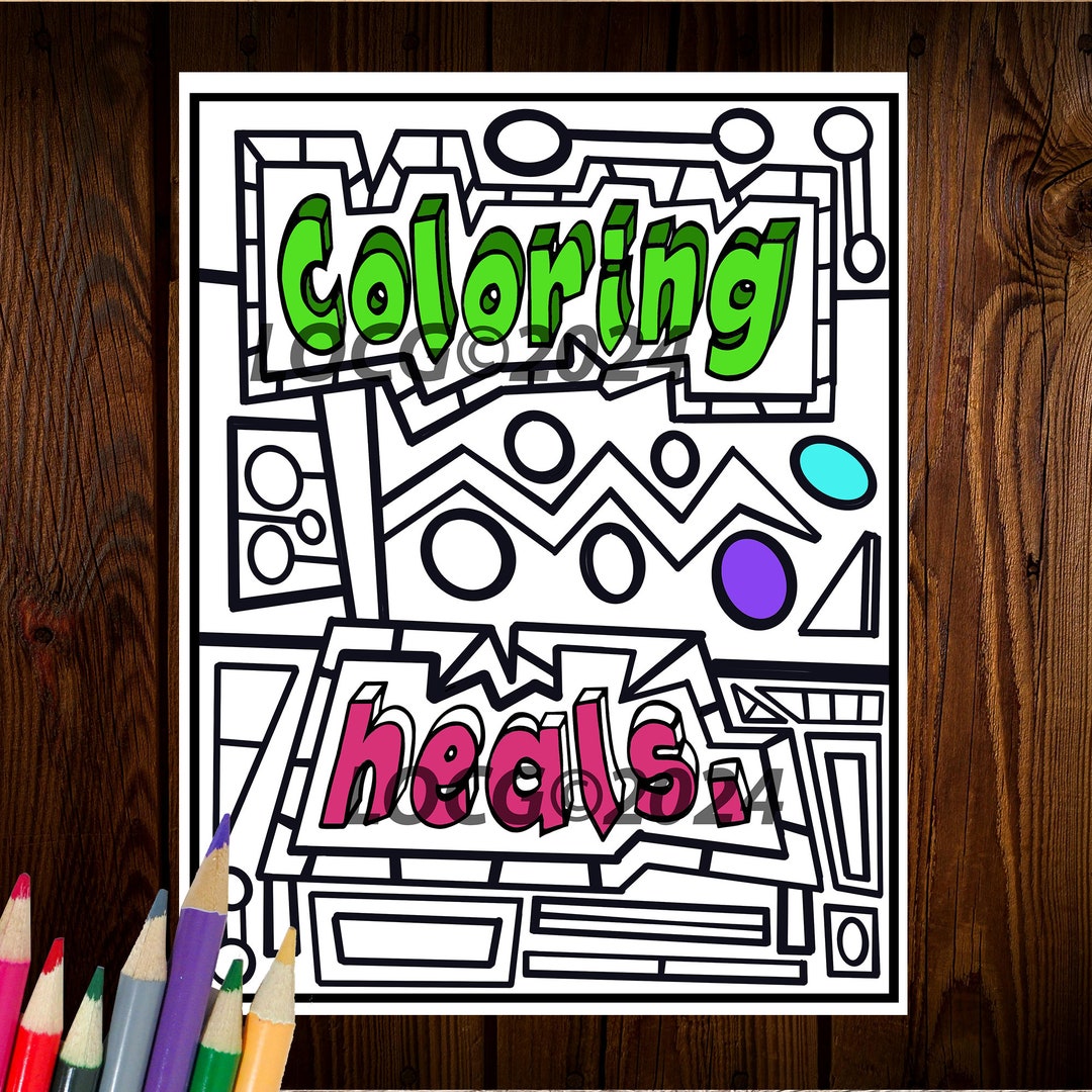Coloring Heals Color Your Way Printable Coloring Page - Etsy
