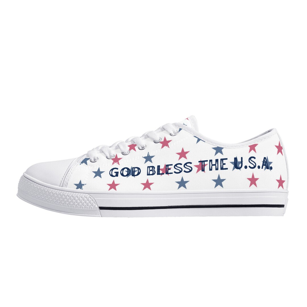 God Bless the U.S.A. Custom Low-top Shoe. Unisex. Faith Based Shoe ...