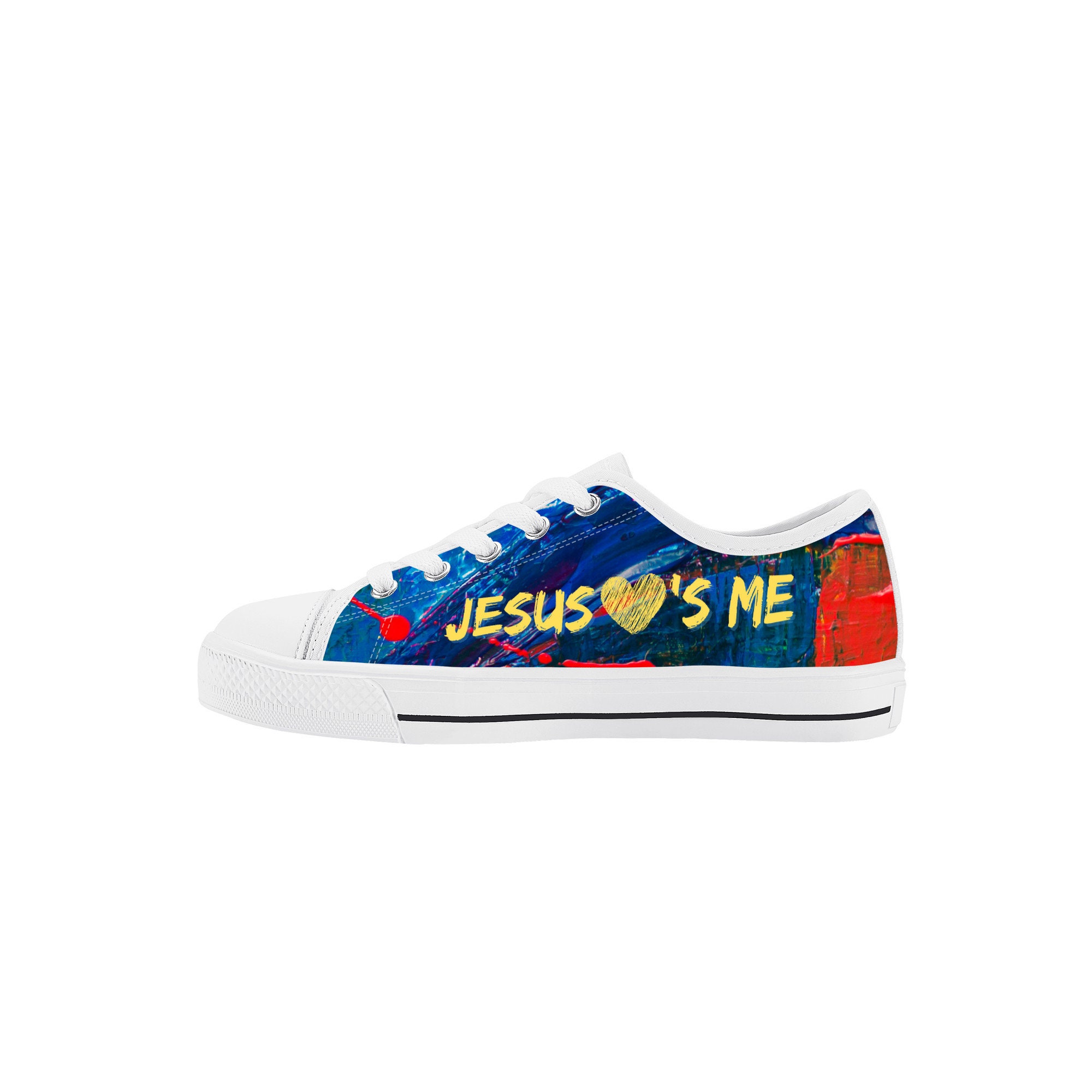 Jesus Loves Me. Kids Low Top Canvas Shoes. Child/youth Sizes. Multi ...