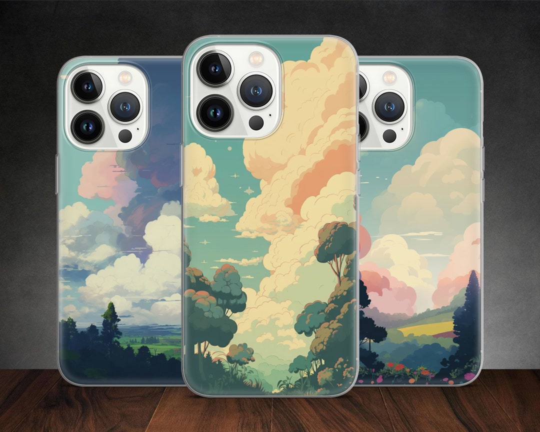 Lo-fi Moving Castle Inspired Anime Clouds Sky Sun Art Phone Case for ...