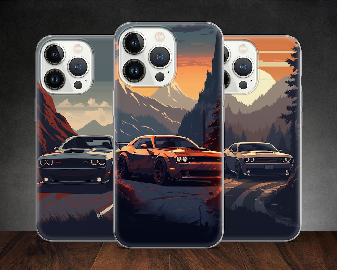 Challenger SRT Hellcat American Muscle Car Art Phone Case for iPhone 14 ...