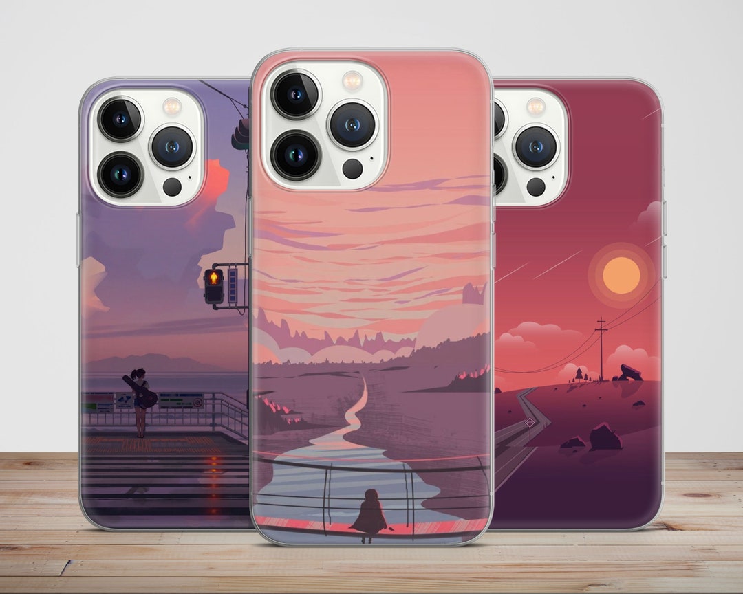 Lo-fi Anime Aesthetic Road Lonely Phone Case for iPhone 14 13 Pro Max ...