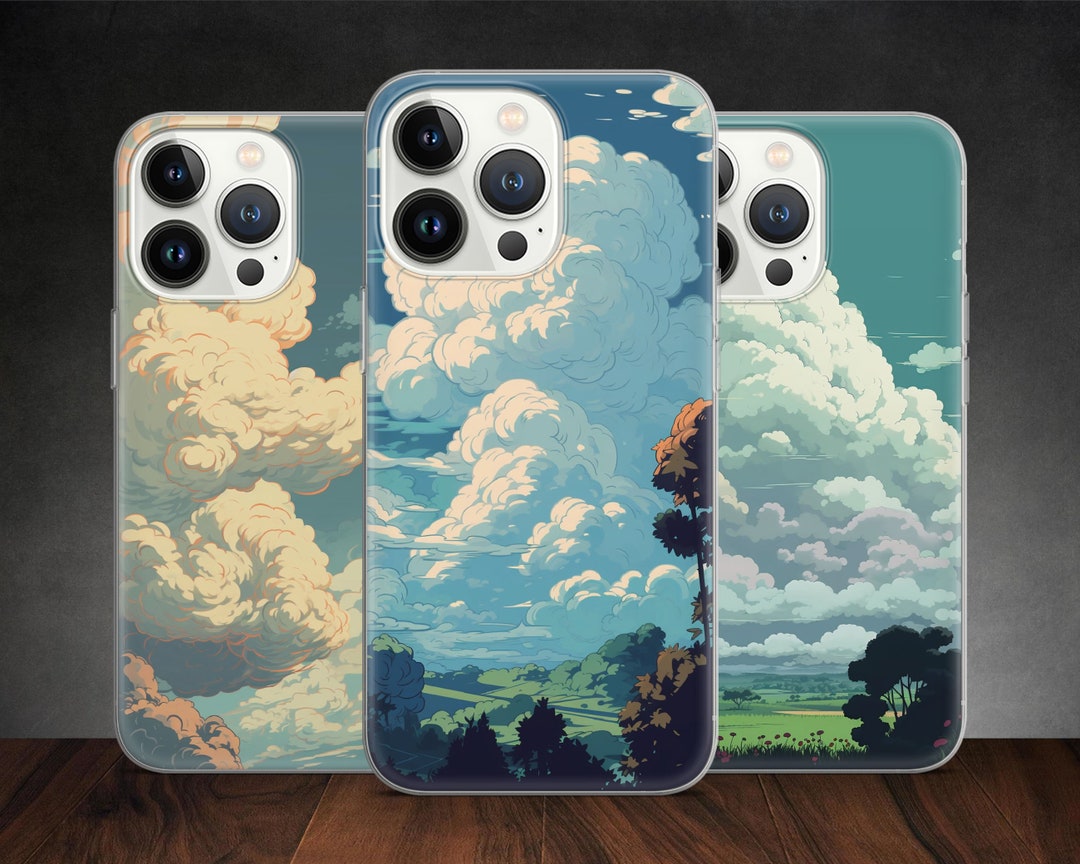 Lo-fi Moving Castle Inspired Anime Clouds Sky Sun Art Phone Case for ...