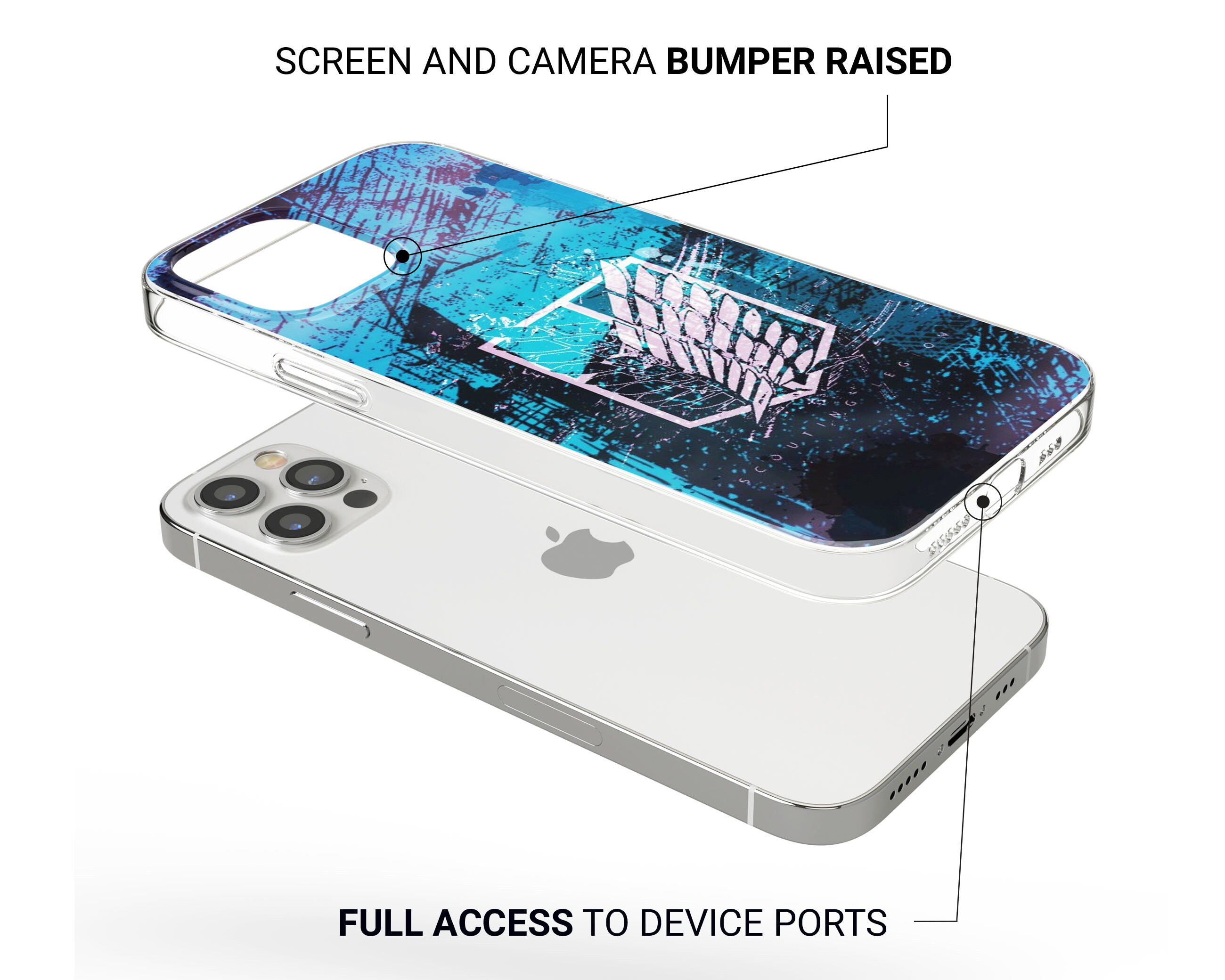 Titans Anime Eren Mikasa Armin Levi Attack Scout Phone Case for iPhone ...