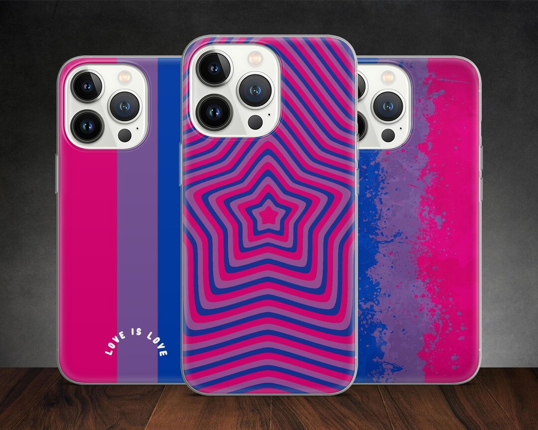 LGBTQ+ Bisexual Flag Art Love Equality Pride Phone Case for iPhone 14 ...