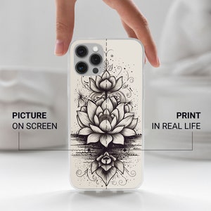 Lotus Flower Ornament Ink Henna Tattoo Style Phone Case for iPhone 14 ...