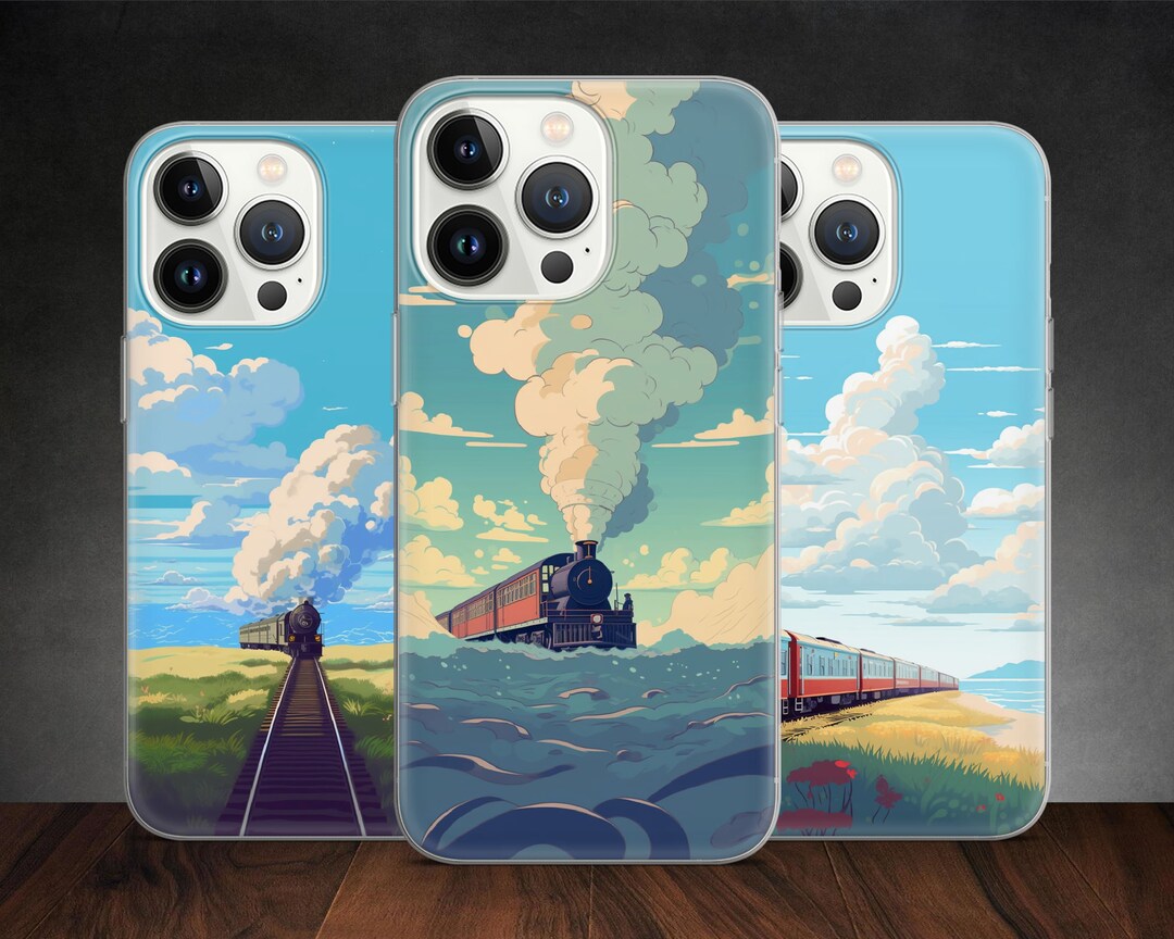 Lo-fi Train Miyazaki Inspired Anime Japan Ocean Cloud Phone Case for ...