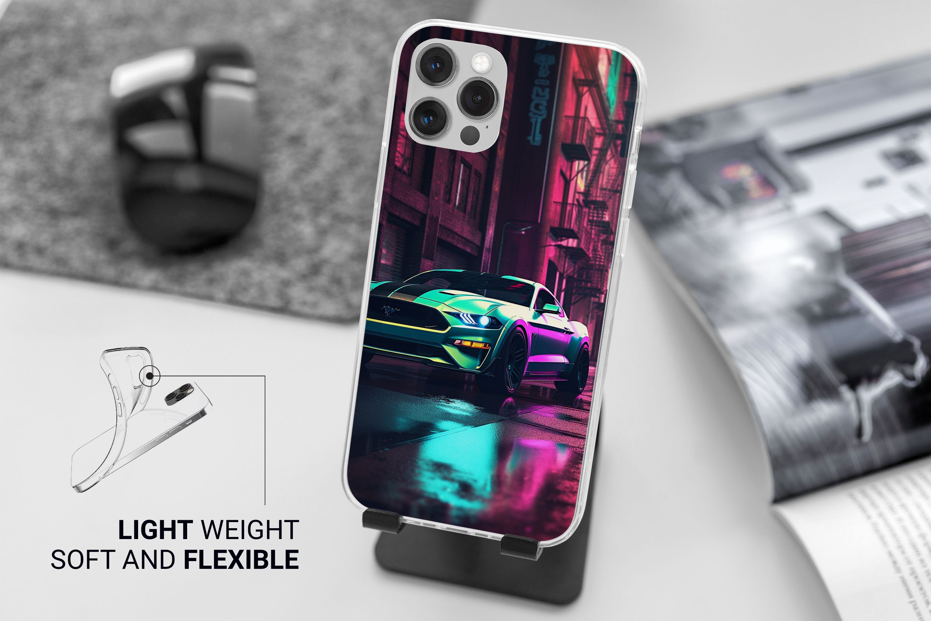 Mustang Shelby Neon Wave Muscle Car Phonk Street Art Phone - Etsy UK