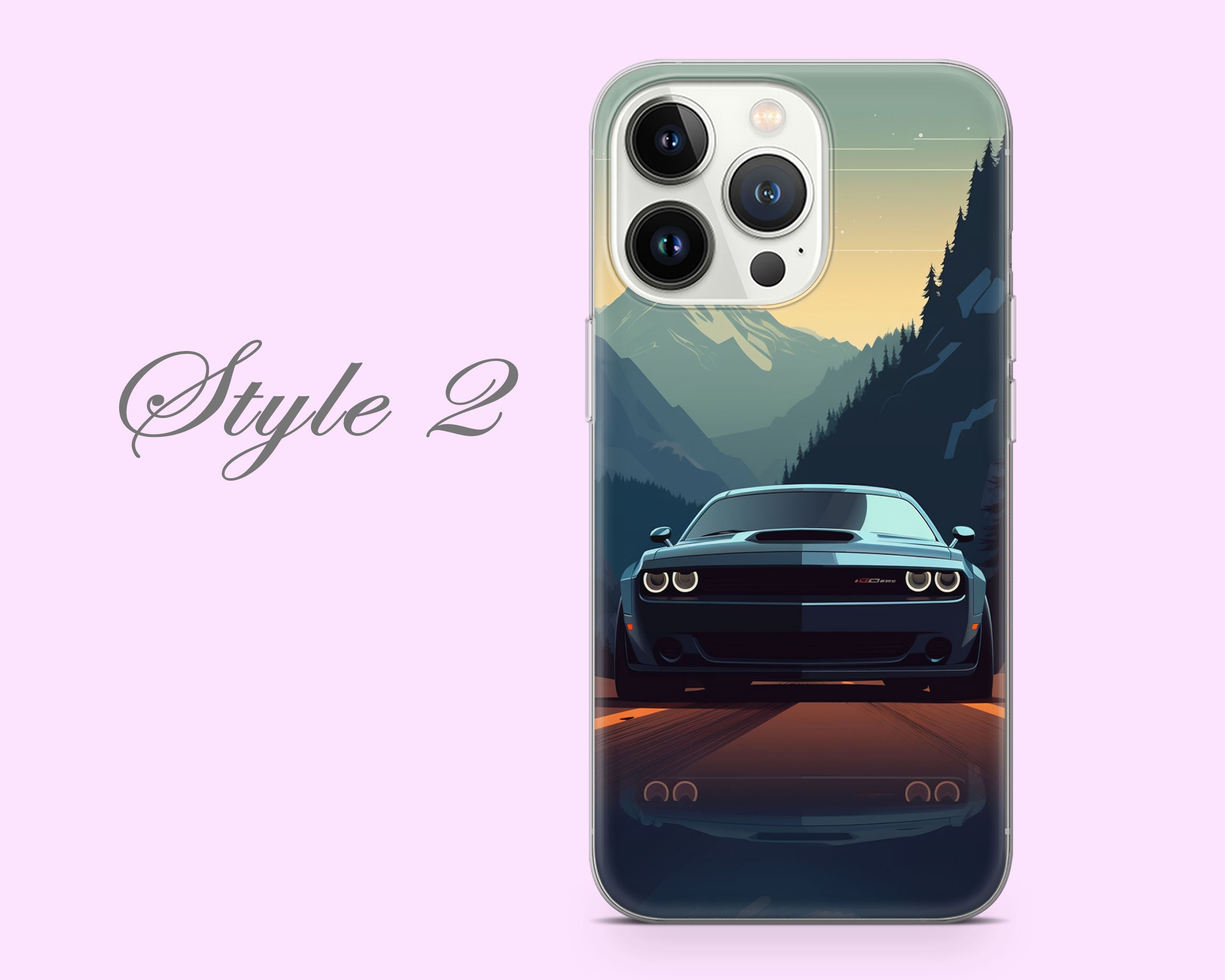 Challenger SRT Hellcat American Muscle Car Art Phone Case for iPhone 14 ...