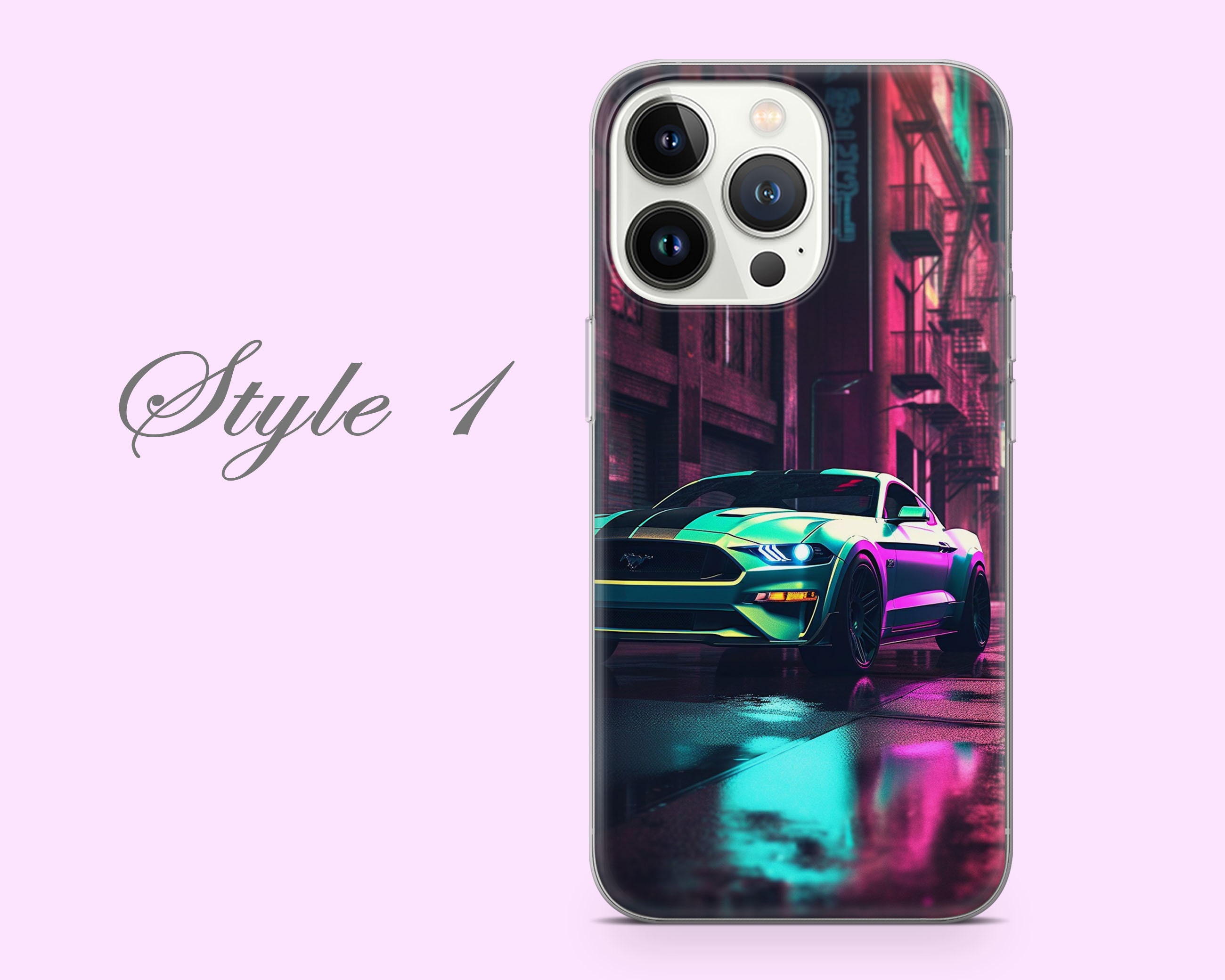 Mustang Shelby Neon Wave Muscle Car Phonk Street Art Phone - Etsy UK