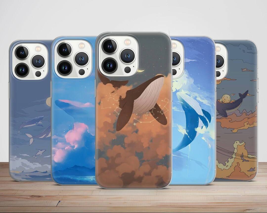 Lo-fi Anime Aesthetic Whale Sky Phone Case for iPhone 14 13 Pro Max 12 ...