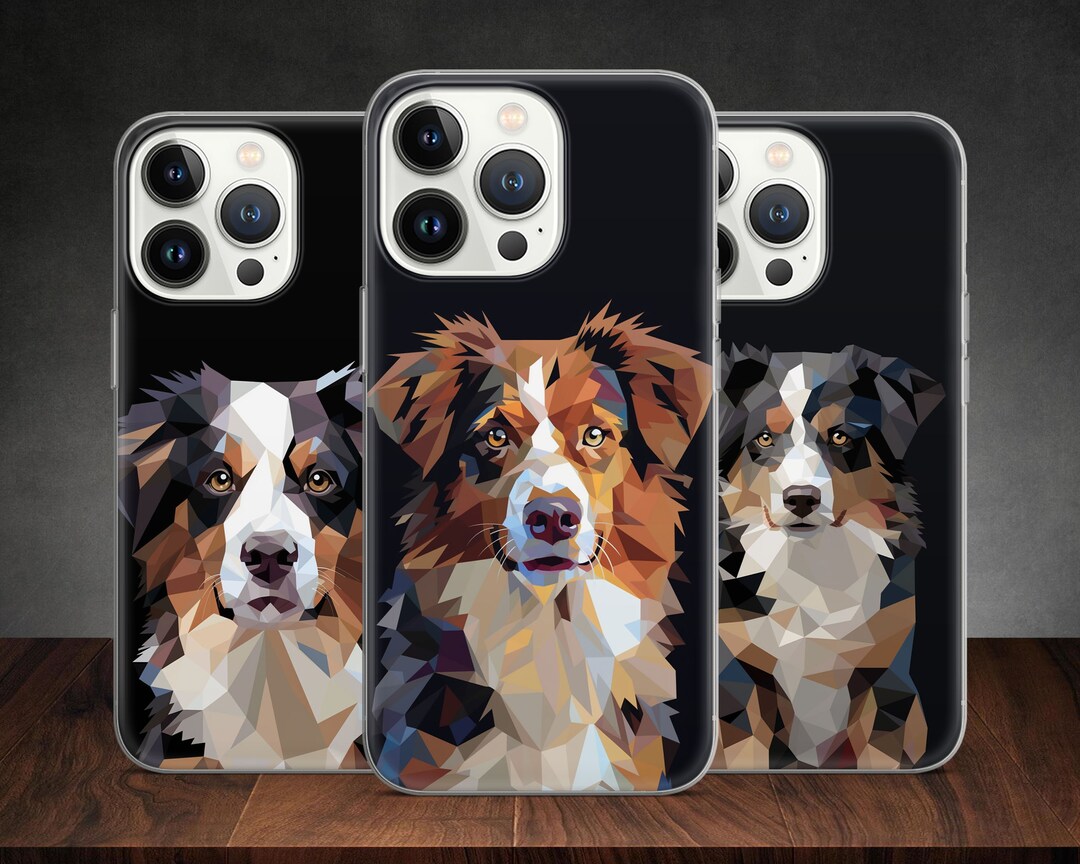 Australian Shepherd Dog Pet Cute 3D Shape Art Phone Case for iPhone 14 ...
