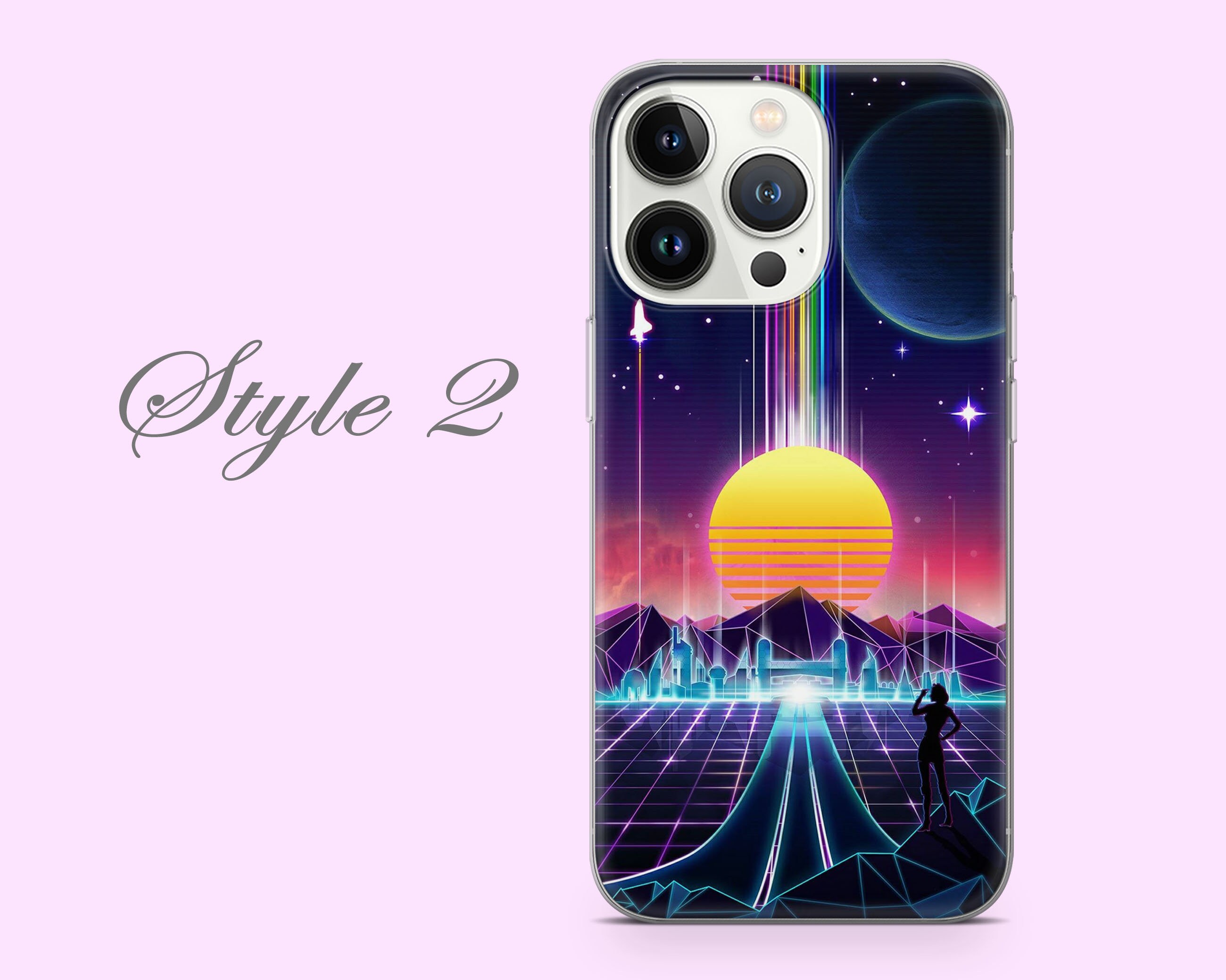 Lo-fi Synthwave Retrowave Vibe Neon Light Sun Phone Case for iPhone 14 ...