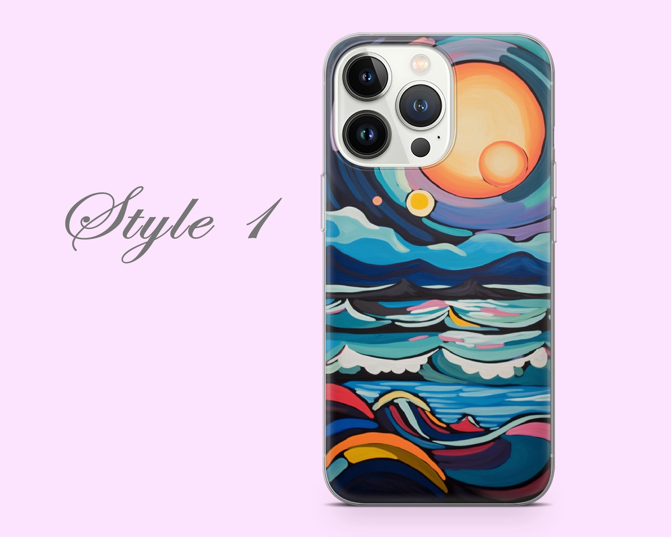 Pablo Picasso Style Ocean Night Moon Art Phone Case for iPhone - Etsy