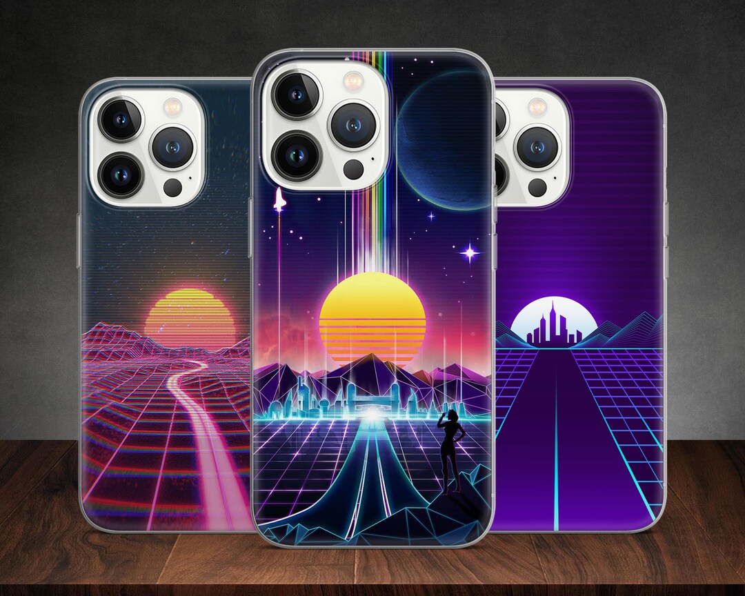 Lo-fi Synthwave Retrowave Vibe Neon Light Sun Phone Case for iPhone 14 13 Pro Max 12 11 X XS 8 7 ...