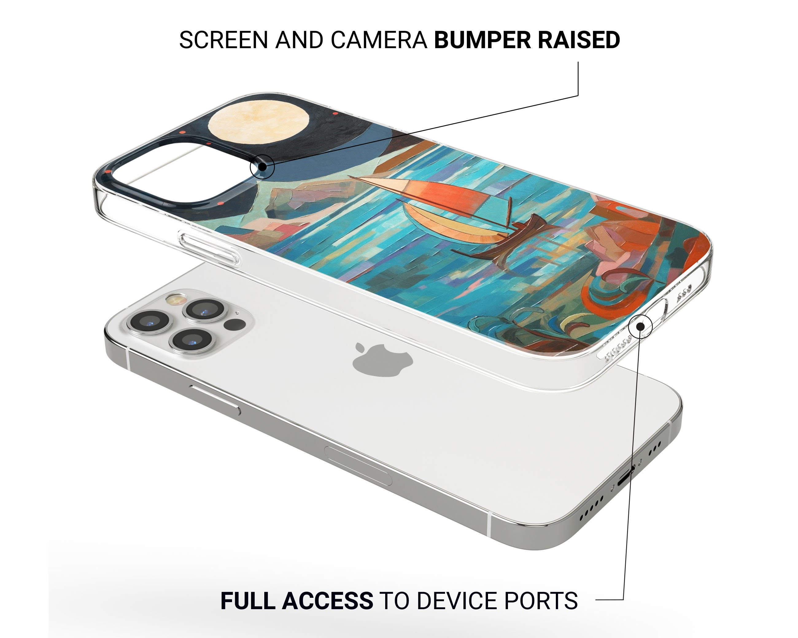 Pablo Picasso Style Ocean Night Moon Art Phone Case for iPhone - Etsy