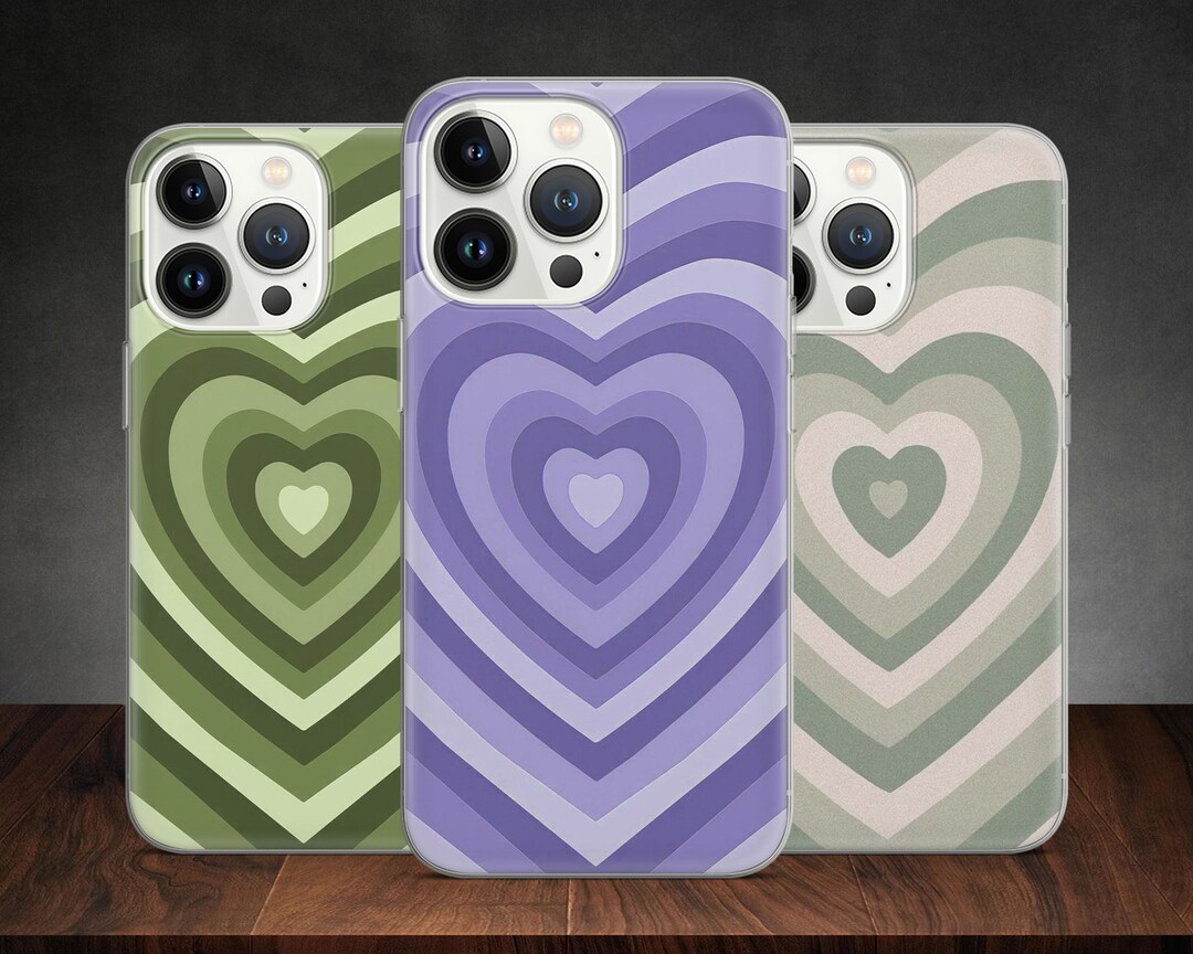 Colorful Heart Pattern Aesthetic Cute Love Phone Case for iPhone 14 13 ...