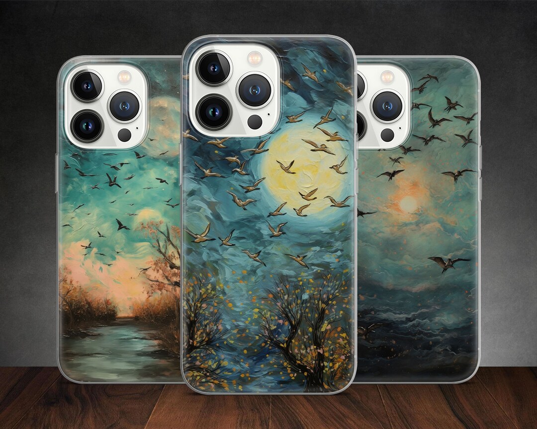Van Gogh Night Birds Stars Impressionism Art Phone Case for iPhone 14 ...