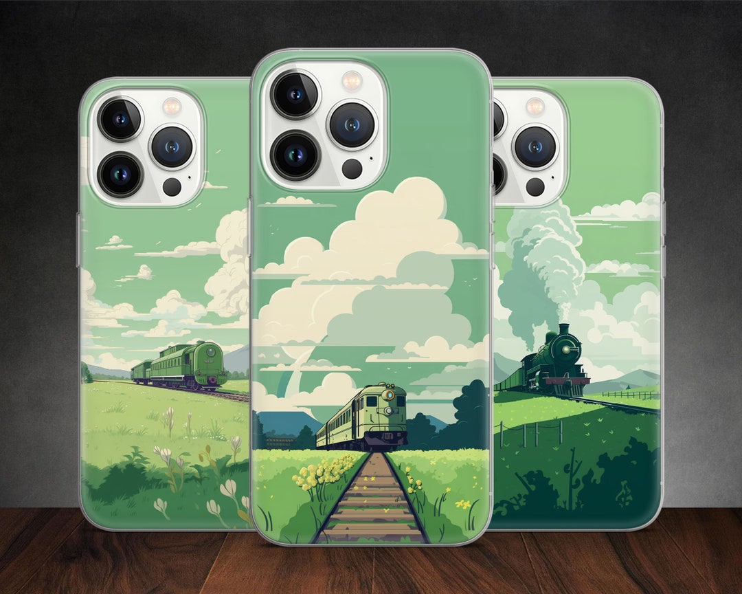 Lo-fi Train Miyazaki Inspired Anime Japan Field Cloud Phone Case for ...