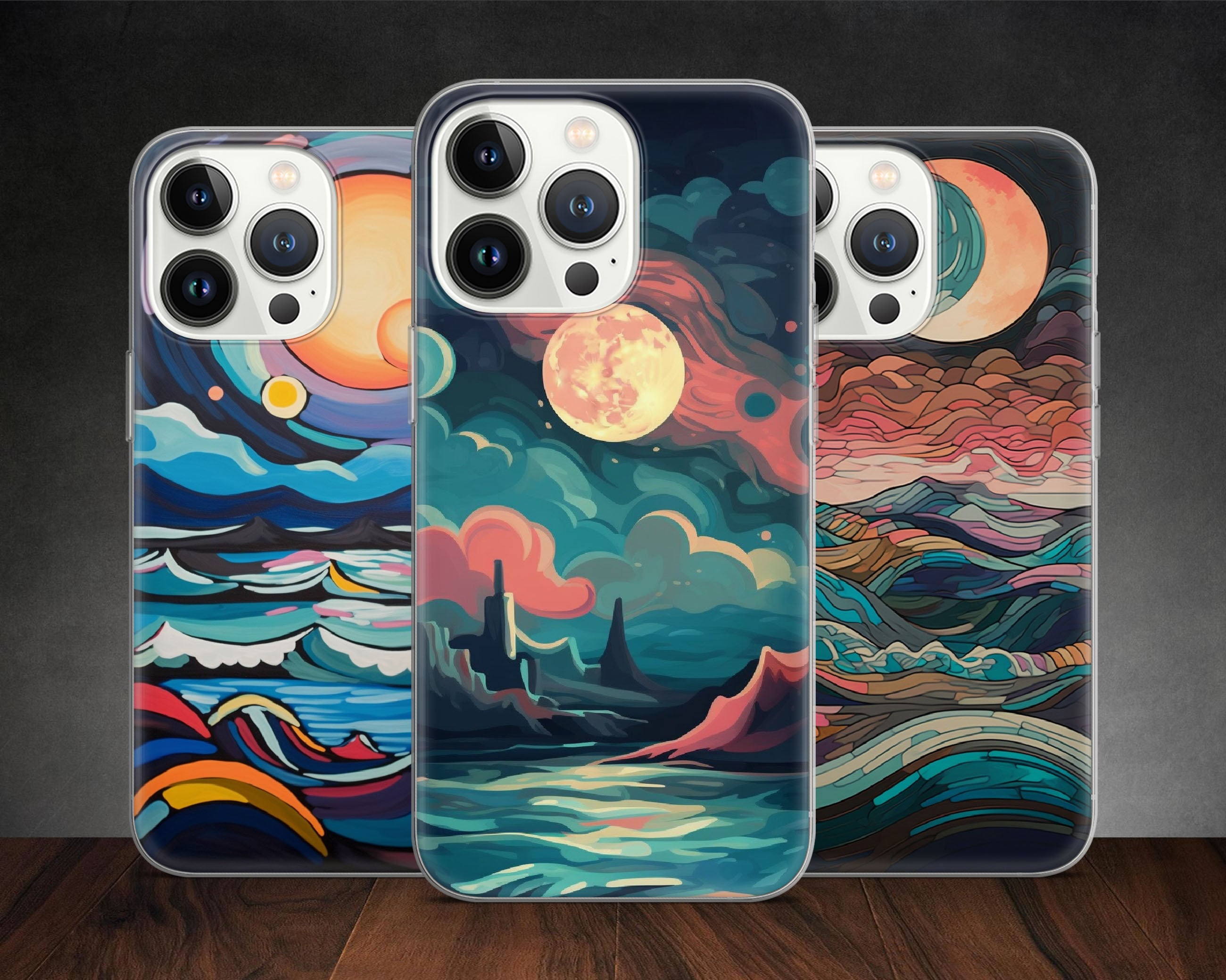 Pablo Picasso Style Ocean Night Moon Art Phone Case for iPhone - Etsy
