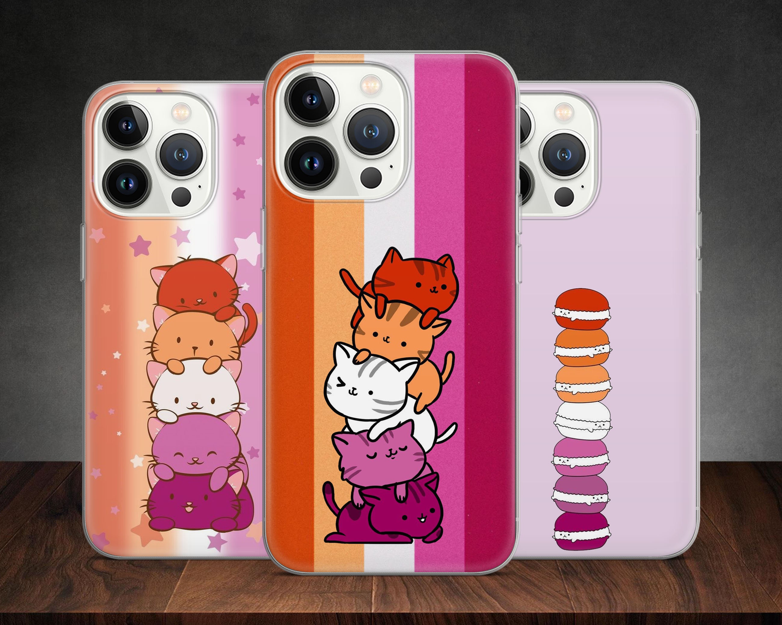 LGBTQ Lesbian Flag Cute Cats Pride Phone Case for Iphone 14 - Etsy