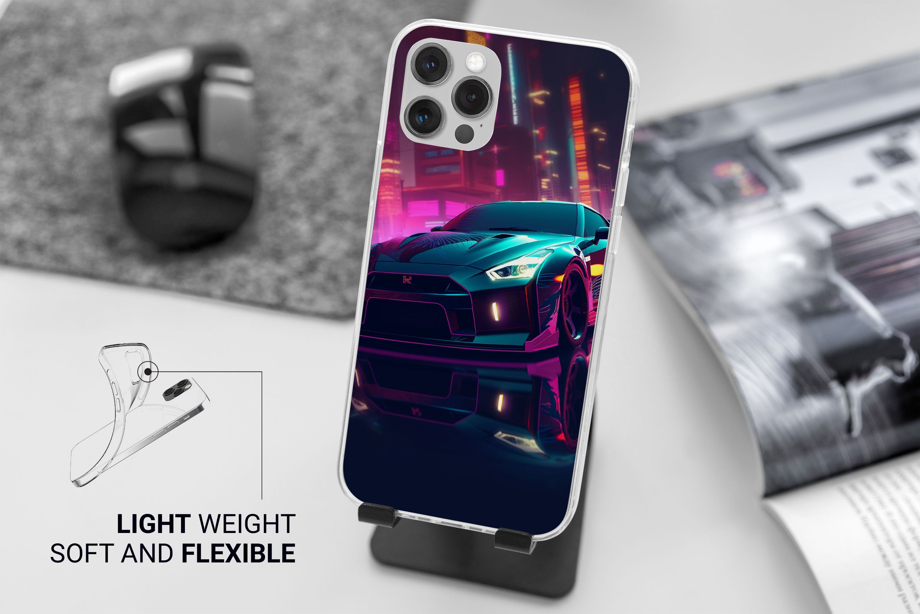 GT-R R35 Skyline Neon Wave Car Phonk Street Art Phone Case for - Etsy UK
