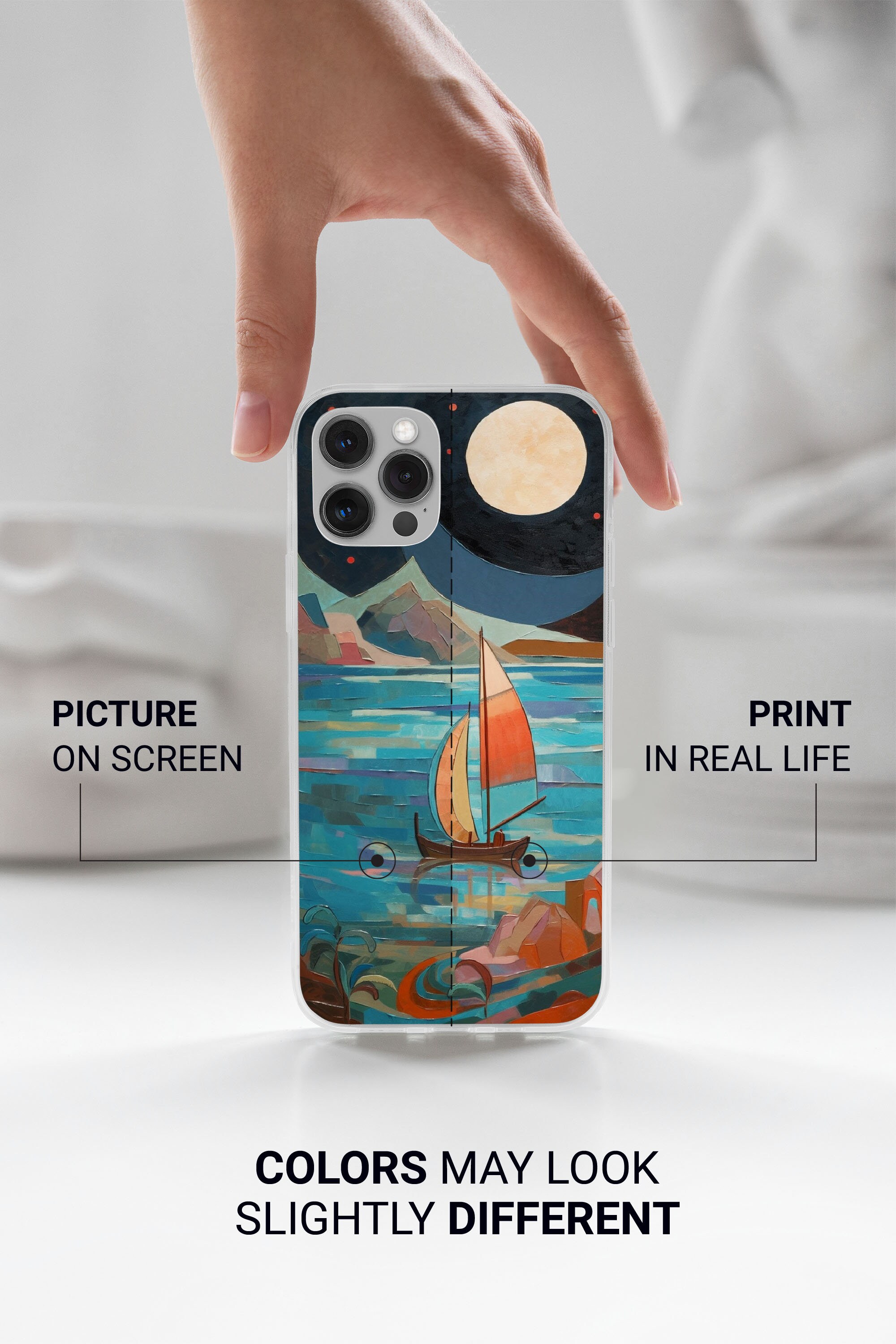 Pablo Picasso Style Ocean Night Moon Art Phone Case for iPhone - Etsy