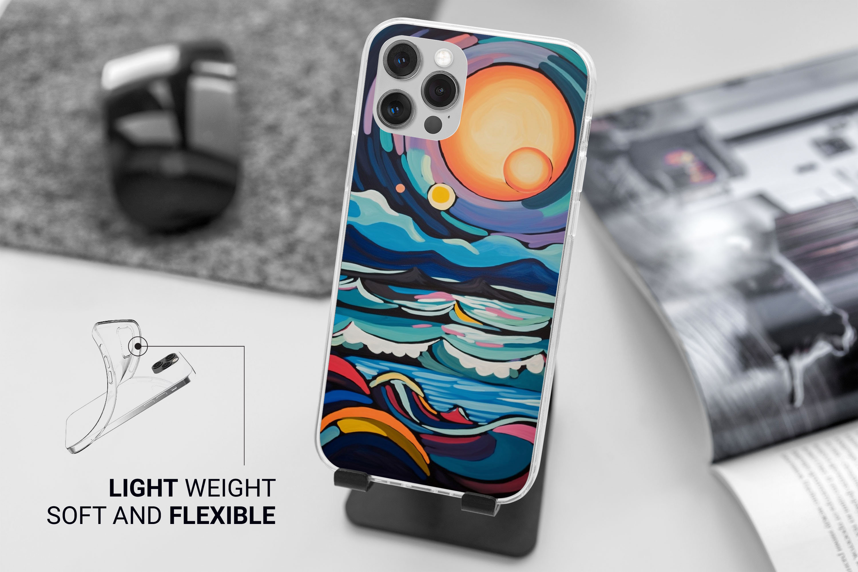 Pablo Picasso Style Ocean Night Moon Art Phone Case for iPhone - Etsy