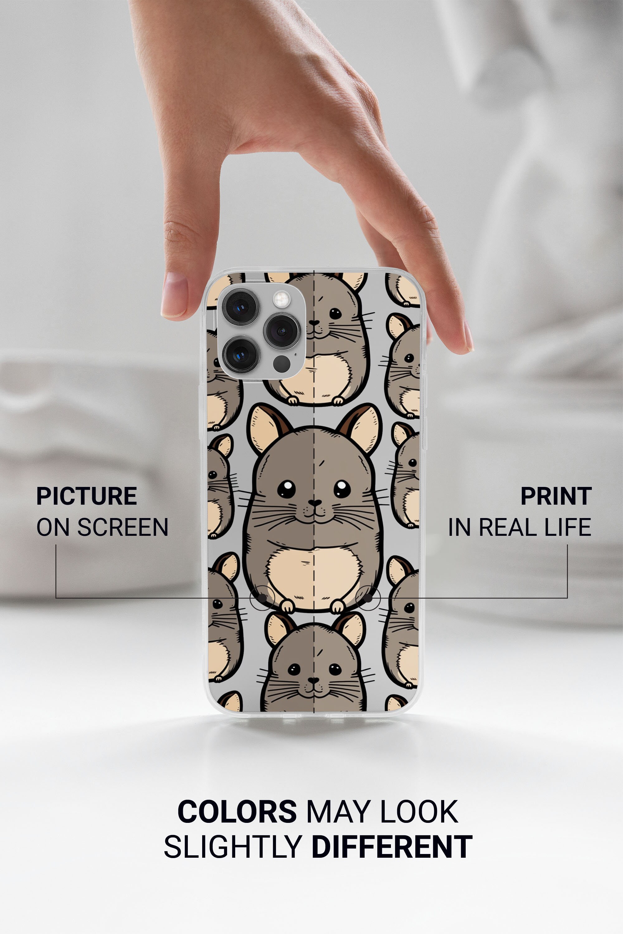 Chinchilla Cartoon Funny Pattern Phone Case for iPhone 14 13 Pro Max 12 ...