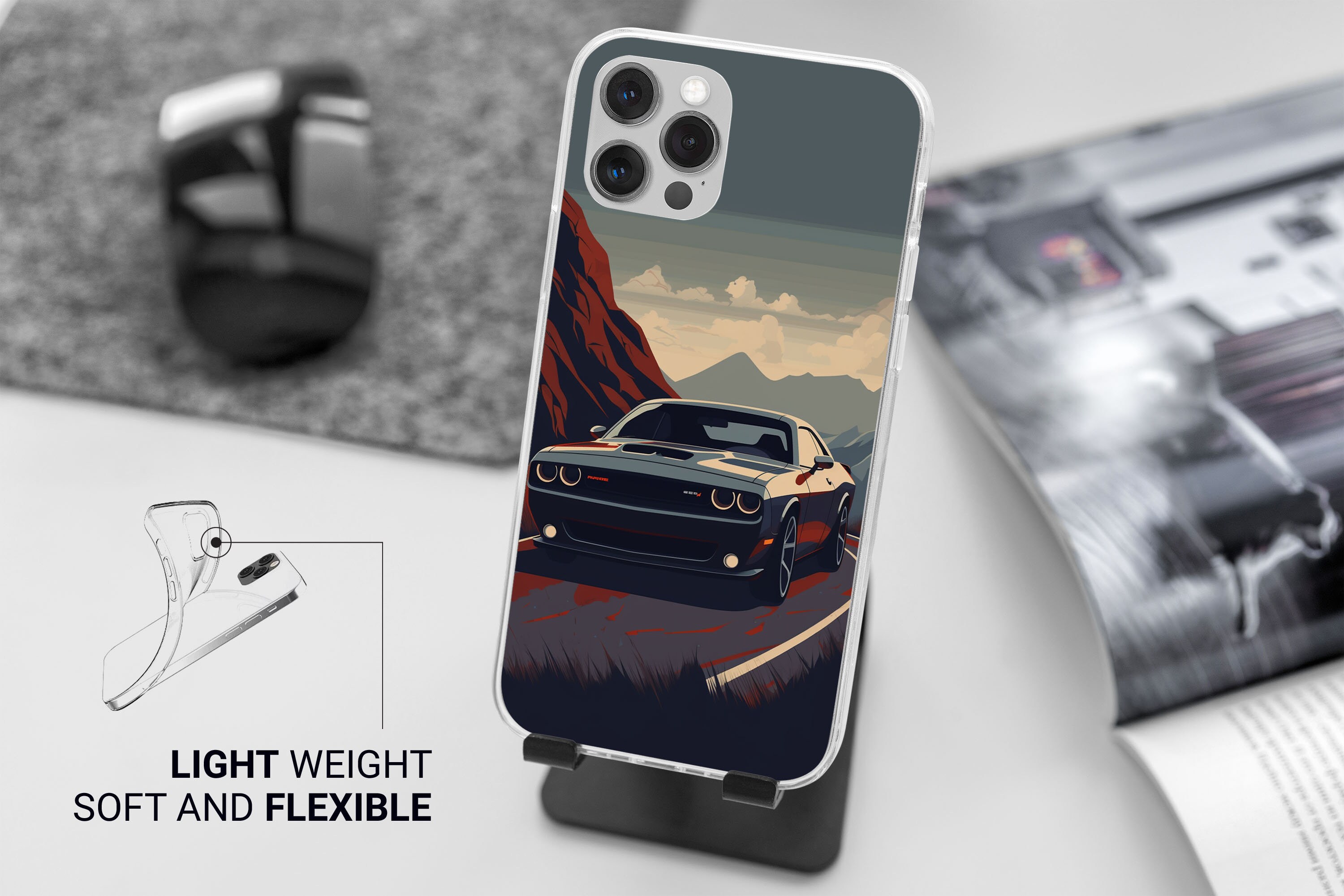 Challenger SRT Hellcat American Muscle Car Art Phone Case for - Etsy